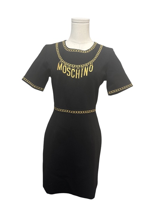 unknown | Dresses | Black Dress With Gold Chain Logo | Poshmark